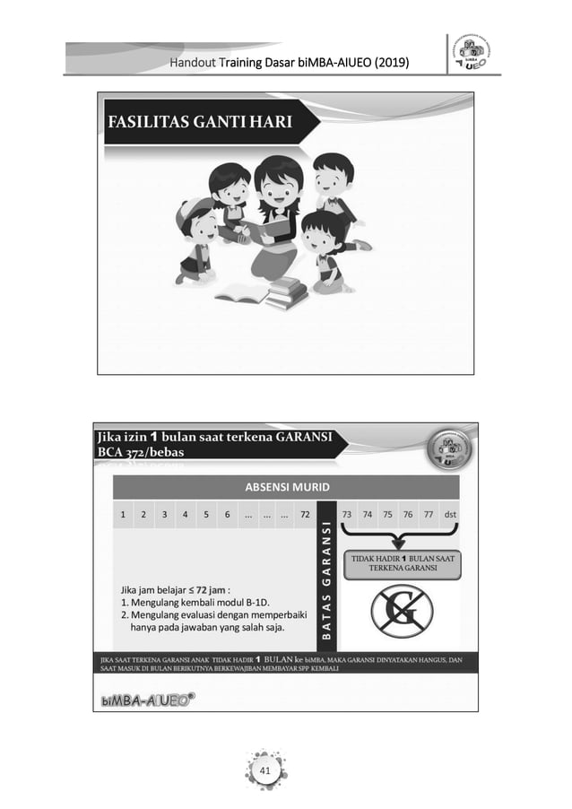 Handout Training Dasar biMBA-AIUEO Edisi Oktober 2019 | PDF