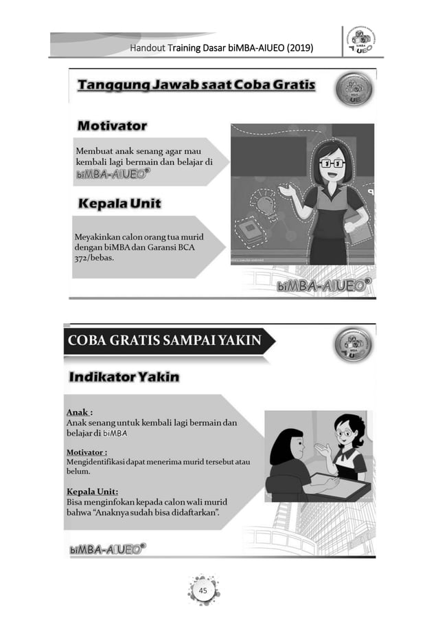 Handout Training Dasar biMBA-AIUEO Edisi Oktober 2019 | PDF