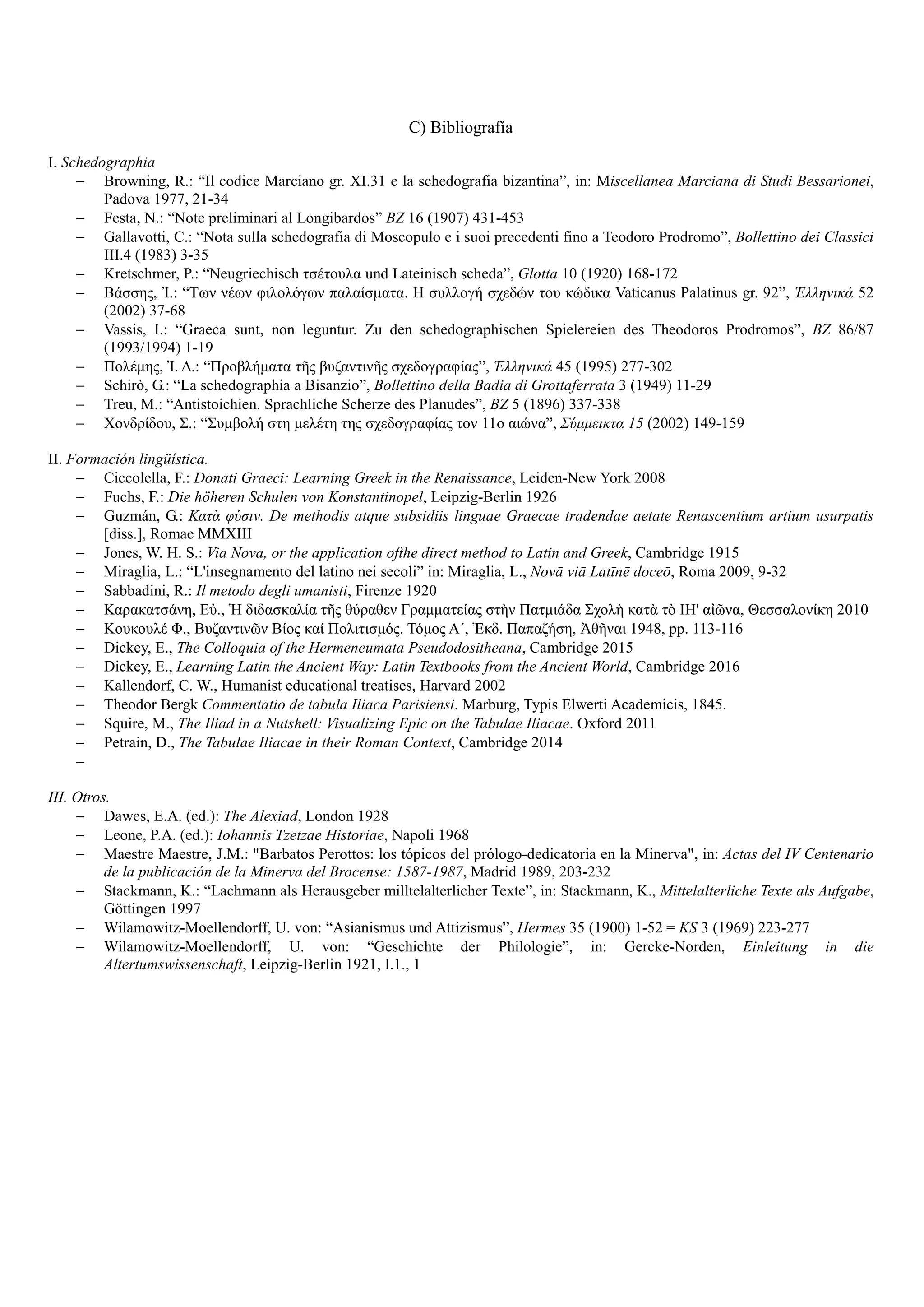 G Jerez -La enseñanza del griego en Bizancio. Handout. | PDF