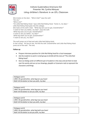 Handout using children's literature in an efl classroom - NTC Xela 2014 ...
