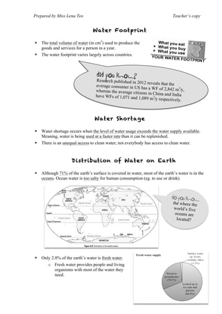 S1 GE Handout 1 - Water Supply (Teacher) | PDF