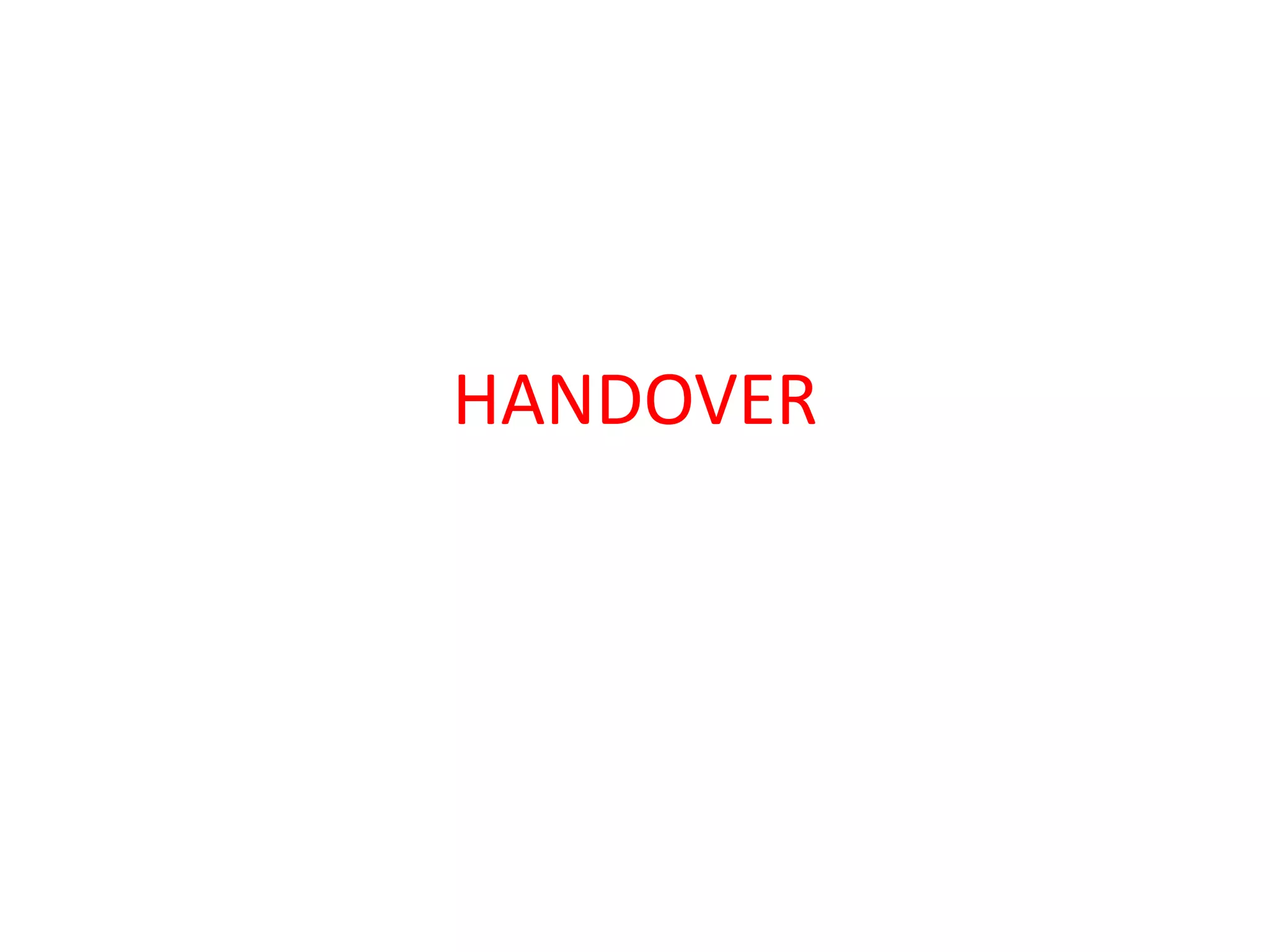 Handover in Mobile Computing | PPTX