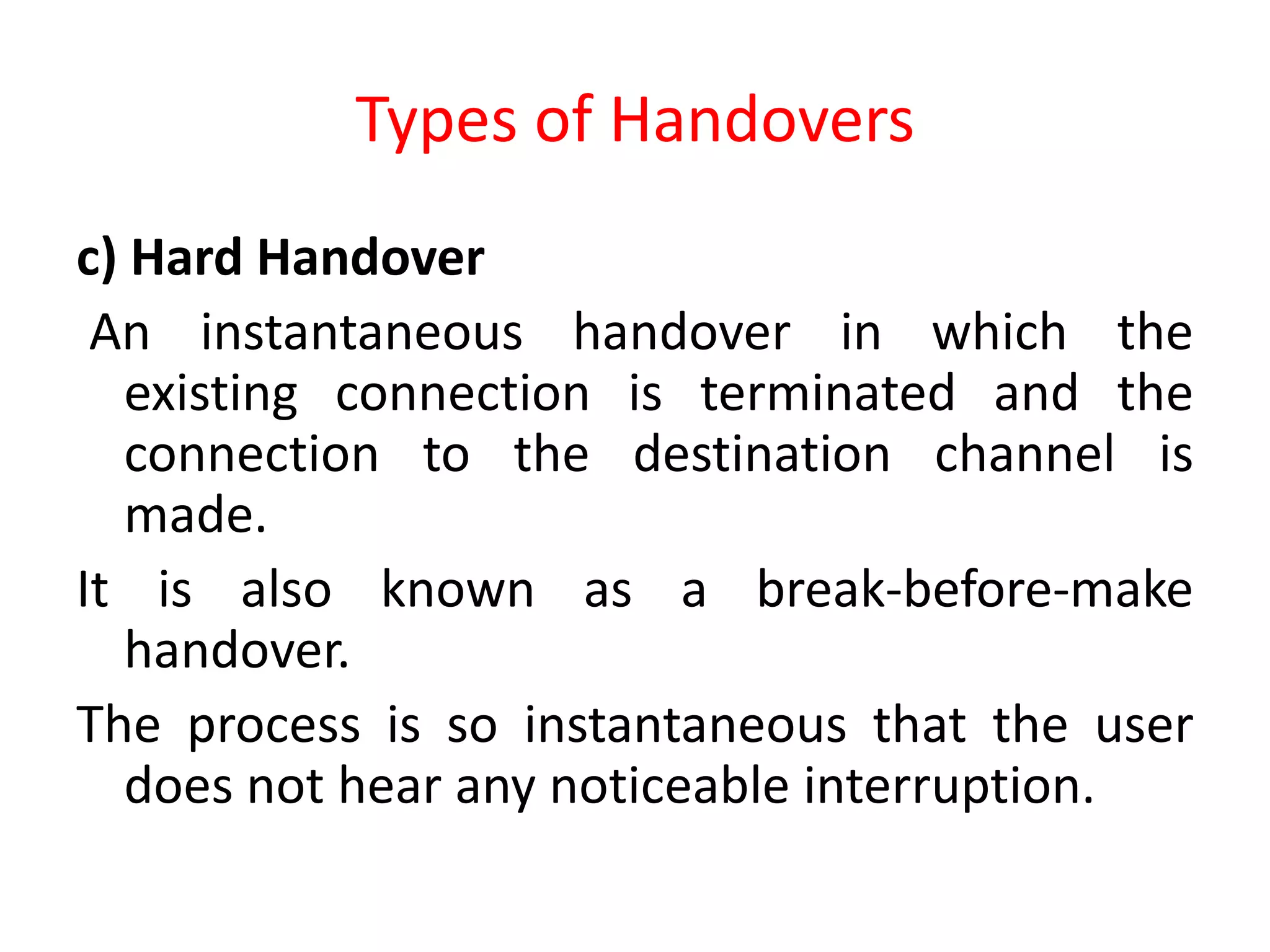 Handover in Mobile Computing | PPTX
