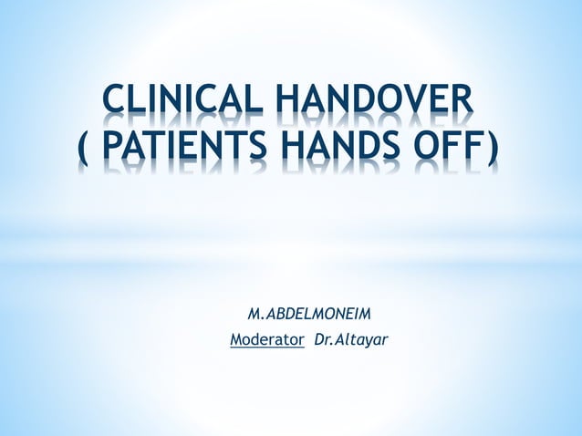 Handover | PPTX