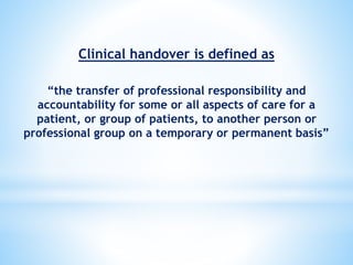Handover | PPTX