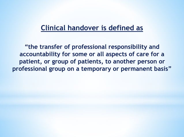Handover | PPTX