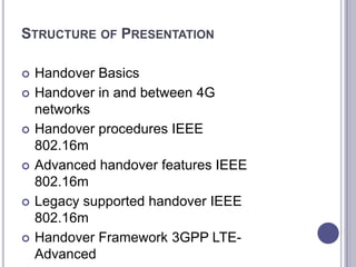 Handover In 4 G Networks | PPTX
