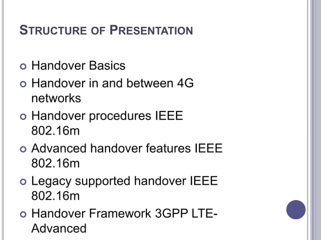 Handover In 4 G Networks Pptx Computer Networking Computing