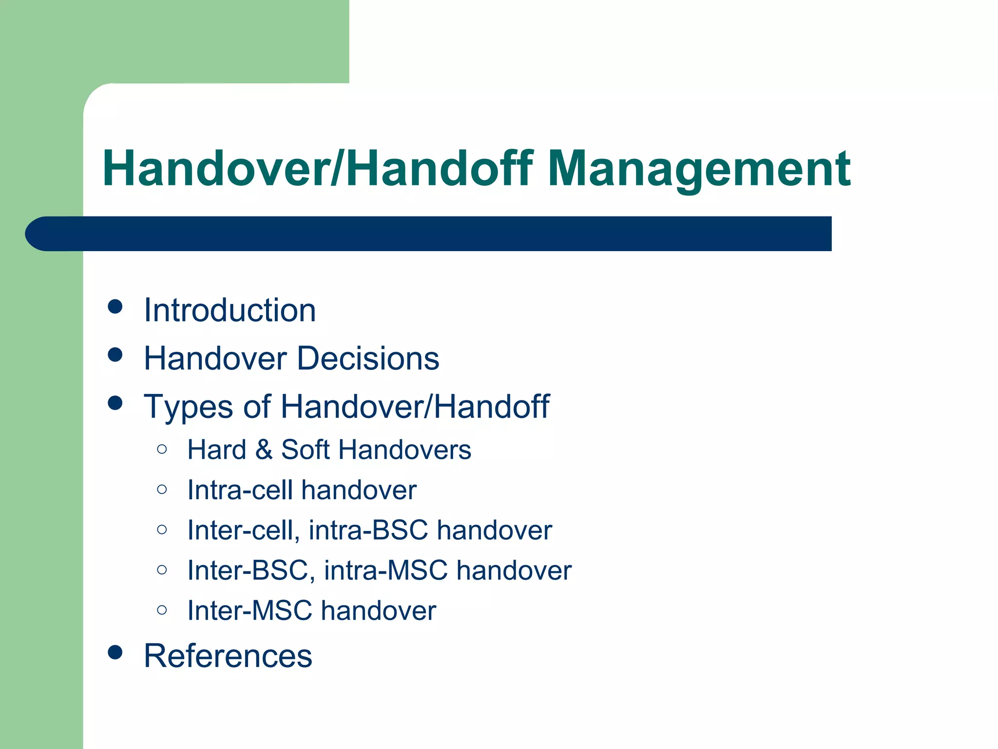 Handover management | PPT