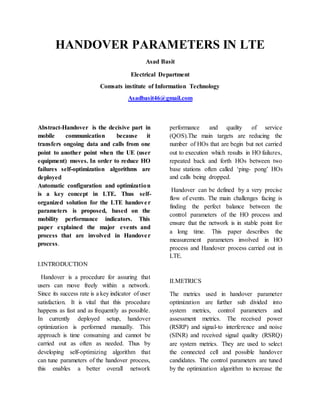 Handover parameters in_lte | DOCX