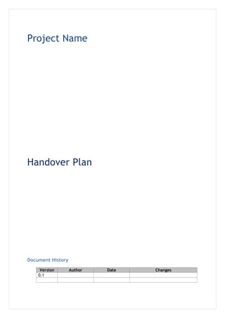 Project Handover Document Template | DOC