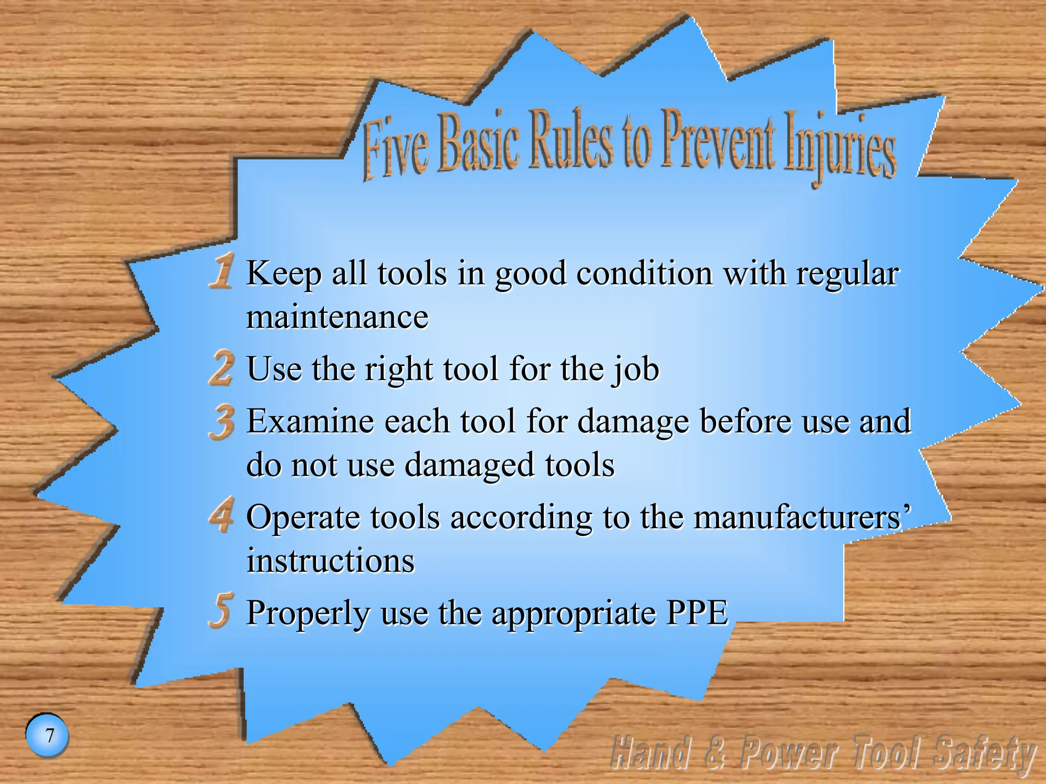 Train Hand Power Tool Safety presentation | PPT