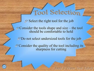 Train Hand Power Tool Safety presentation | PPT