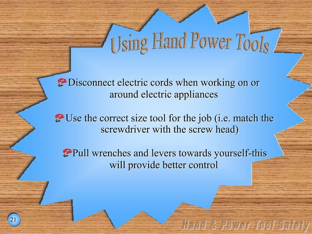 Train Hand Power Tool Safety presentation | PPT