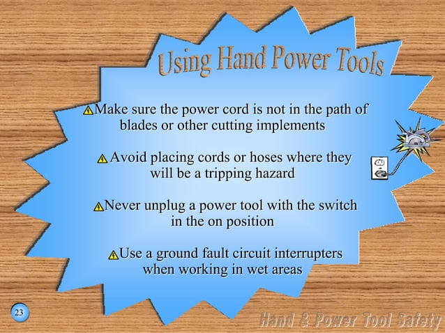 Train Hand Power Tool Safety presentation | PPT
