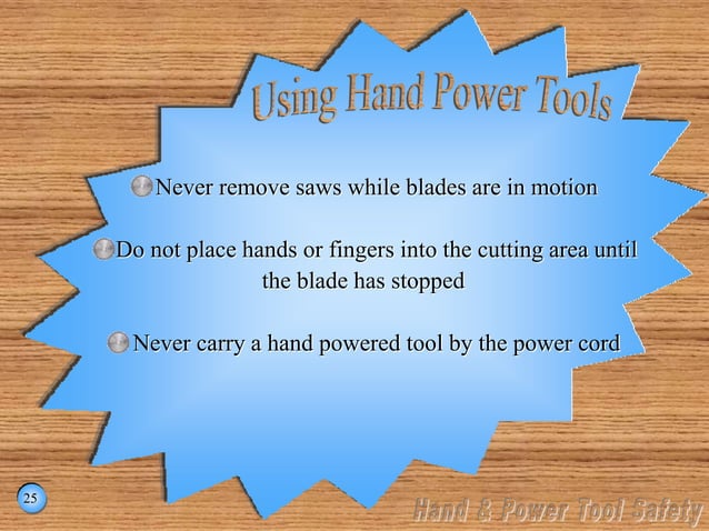 Train Hand Power Tool Safety presentation | PPT