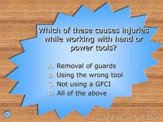 Train Hand Power Tool Safety presentation | PPT