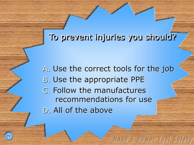 Train Hand Power Tool Safety presentation | PPT