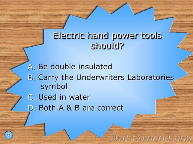 Train Hand Power Tool Safety presentation | PPT