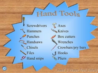 Train Hand Power Tool Safety presentation | PPT