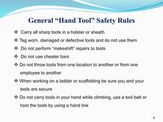 HAND & POWER TOOLS SAFETY and HSE Awareness Training Program | PPT