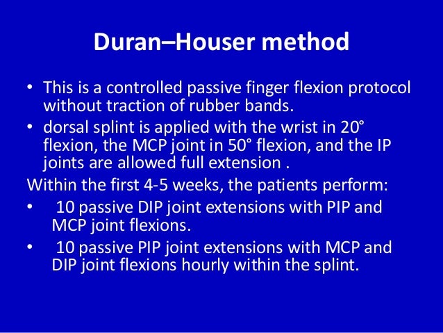 Hand rehabilitation after flexor tendon repair