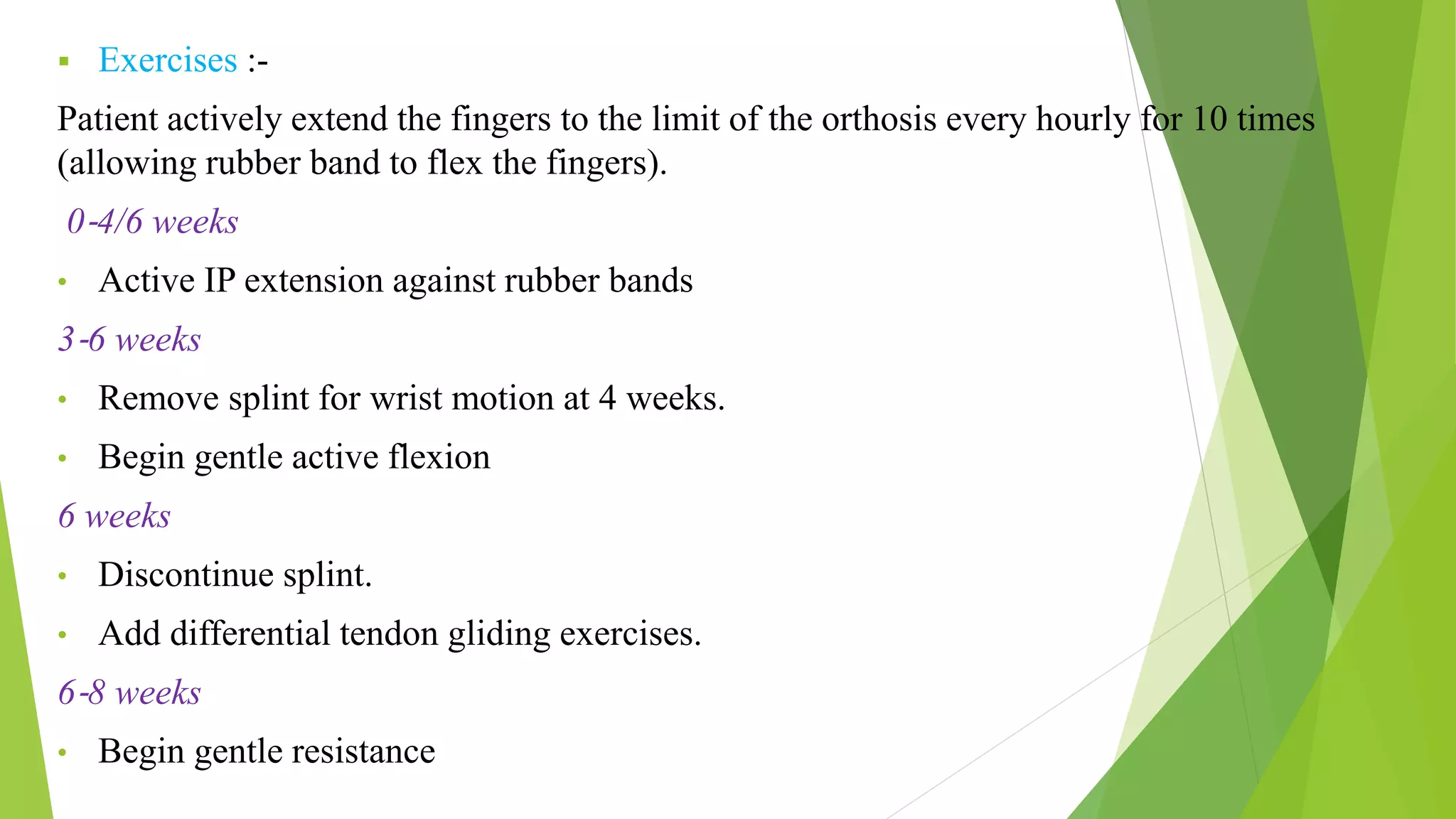 Hand rehabilitation following flexor tendon injuries | PPTX