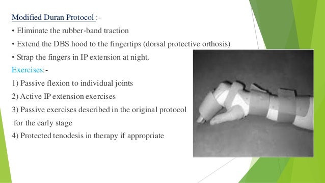 Hand rehabilitation following flexor tendon injuries