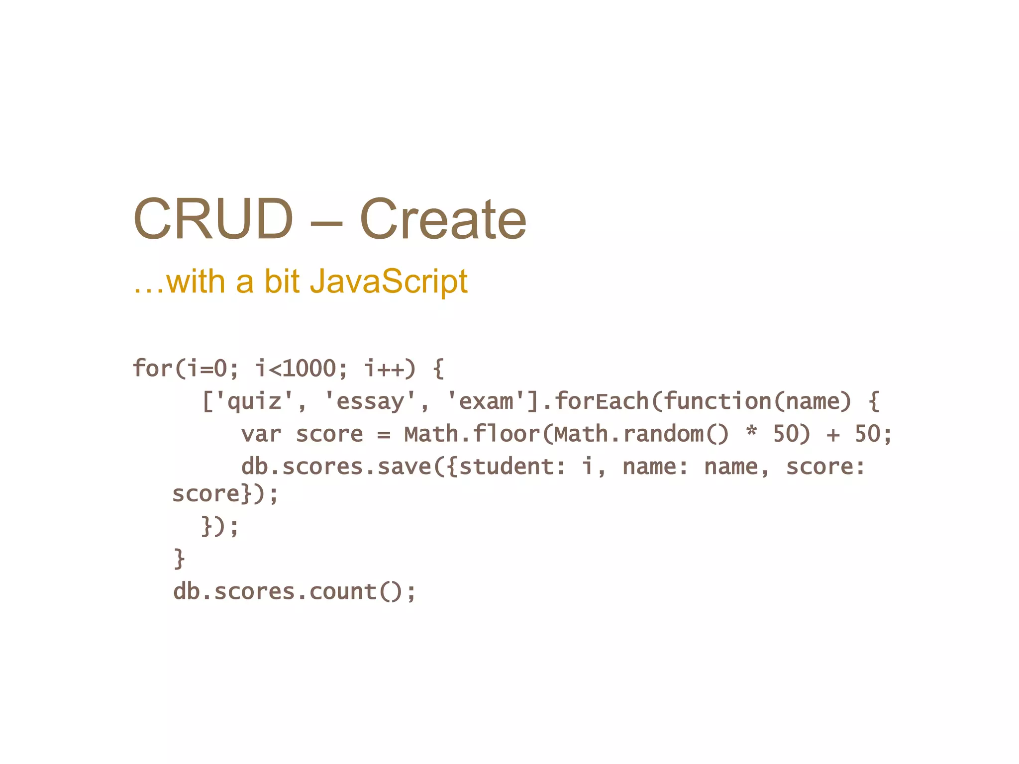 NoSQL - Hands on | PPT