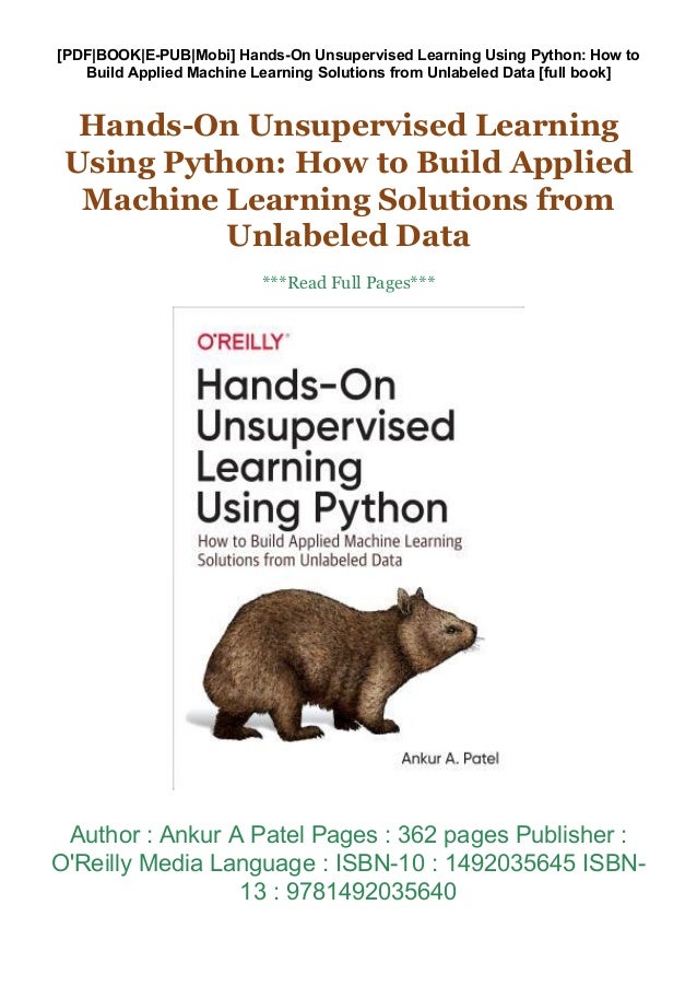 Hands-On Unsupervised Learning Using Python: How to Build Applied ...