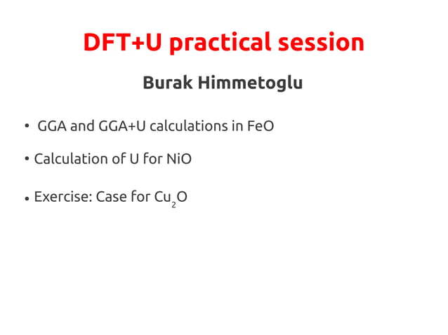 Exercises with DFT+U | PDF