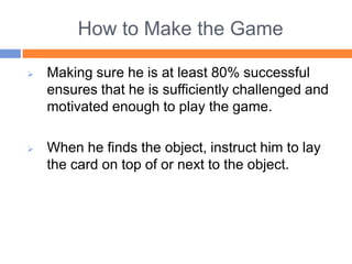 Hands on learning games- improve your child's vocabulary | PPT