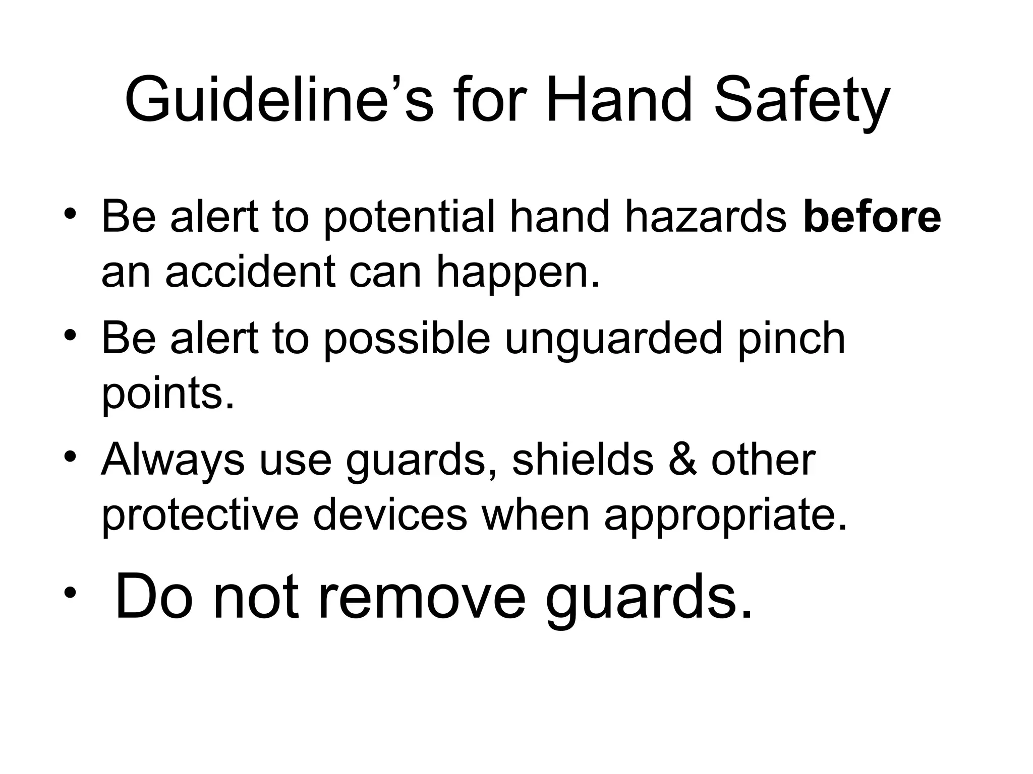 Hand safety | PPT