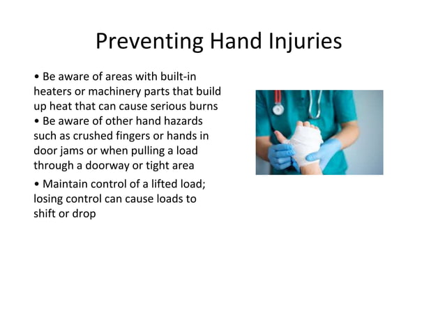 Hand Safety 2020 | PPTX | First Aid | Injuries