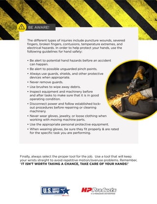 Safety Talk: Hand Safety | PDF | Death, Injury, or Military Conflict ...