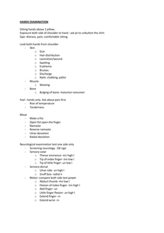Hands examination | PDF