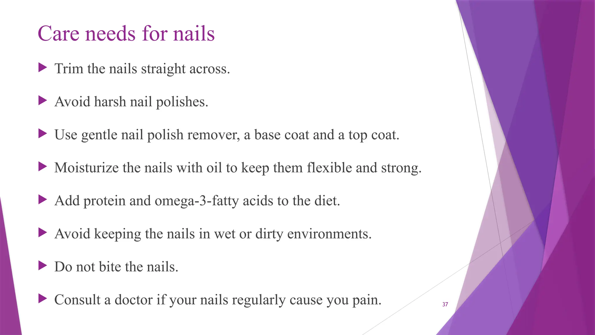 Hands,Feet,Neck,nail cleansing care needs | PPTX