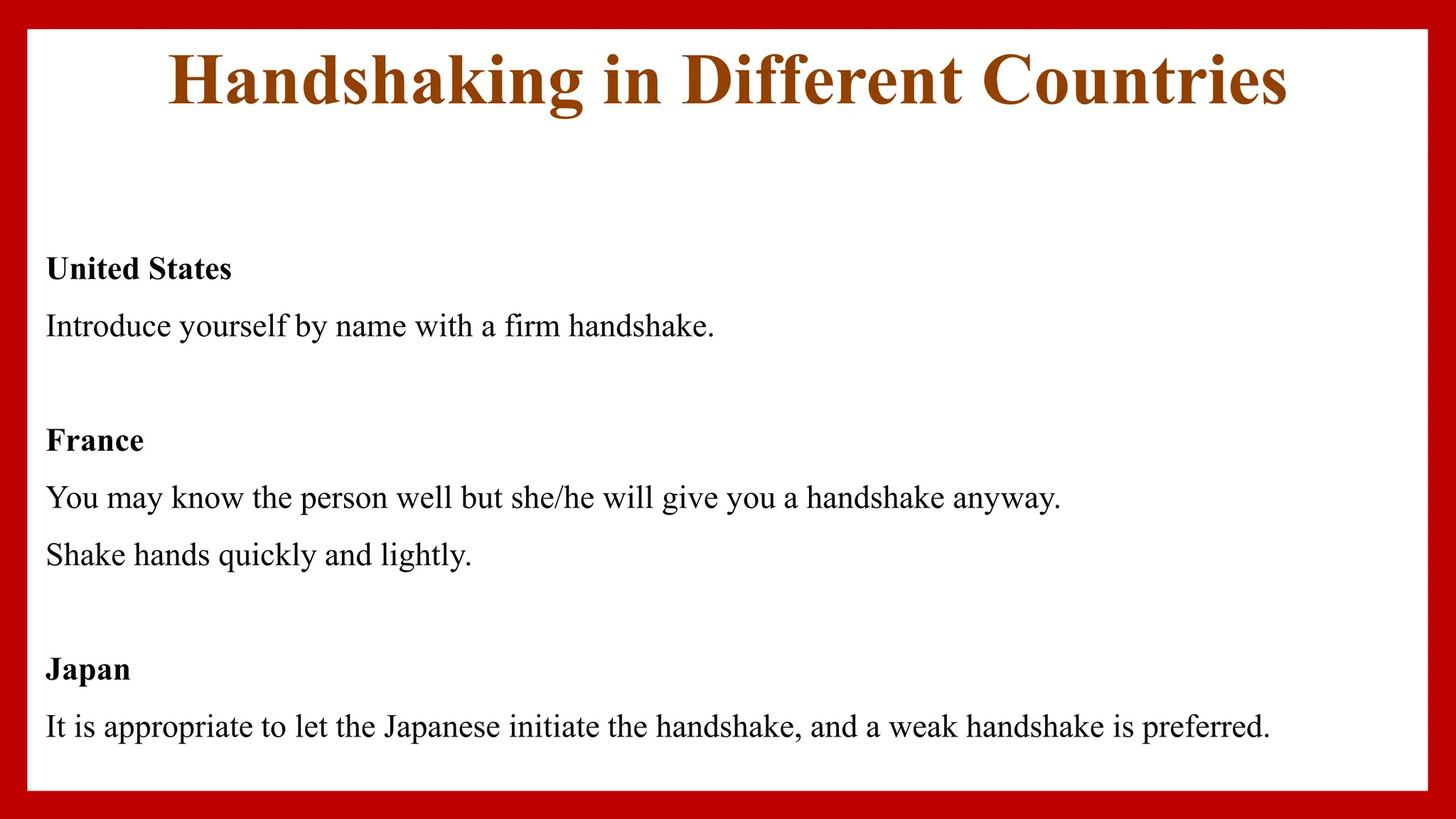 Give an Effective Handshake - Meaning - What to do | PPTX