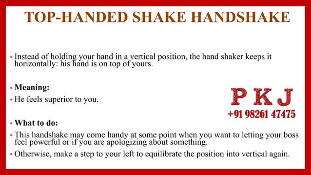Give an Effective Handshake - Meaning - What to do | PPTX