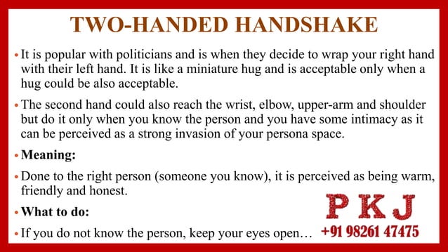 Give an Effective Handshake - Meaning - What to do | PPTX