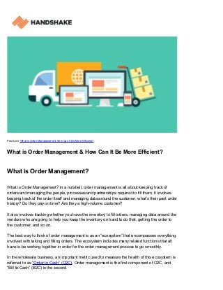 What is Order Management & How Can It Be More Efficient?