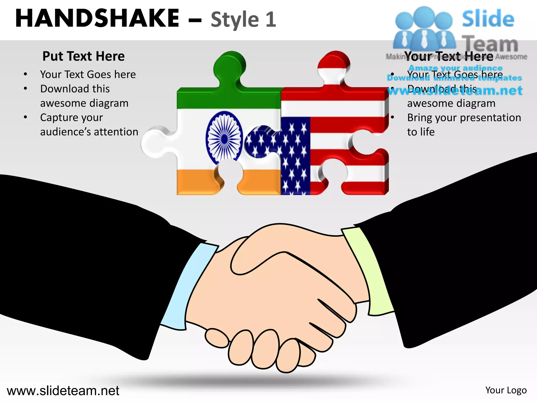 Handshake design 1 powerpoint templates. | PPT