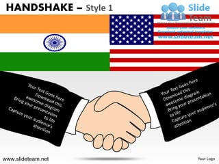 Handshake design 1 powerpoint templates. | PPT