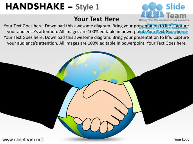 Handshake design 1 powerpoint templates. | PPT