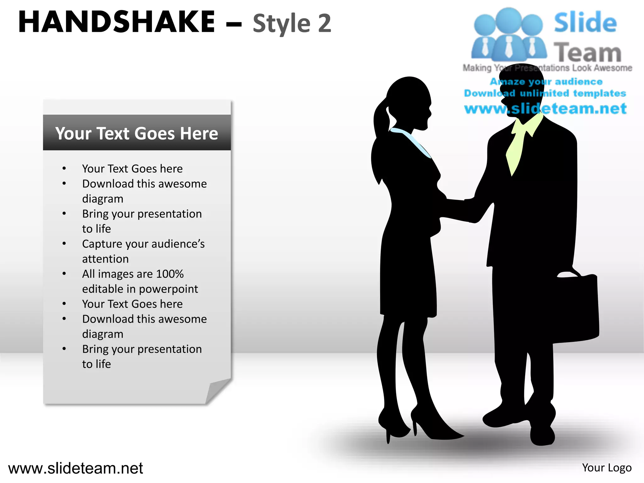 Handshake design 2 powerpoint slides. | PDF