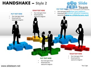 Handshake design 2 powerpoint templates. | PDF