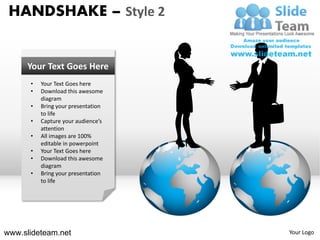 Handshake design 2 powerpoint templates. | PDF