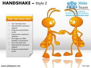 Handshake design 2 powerpoint templates. | PDF