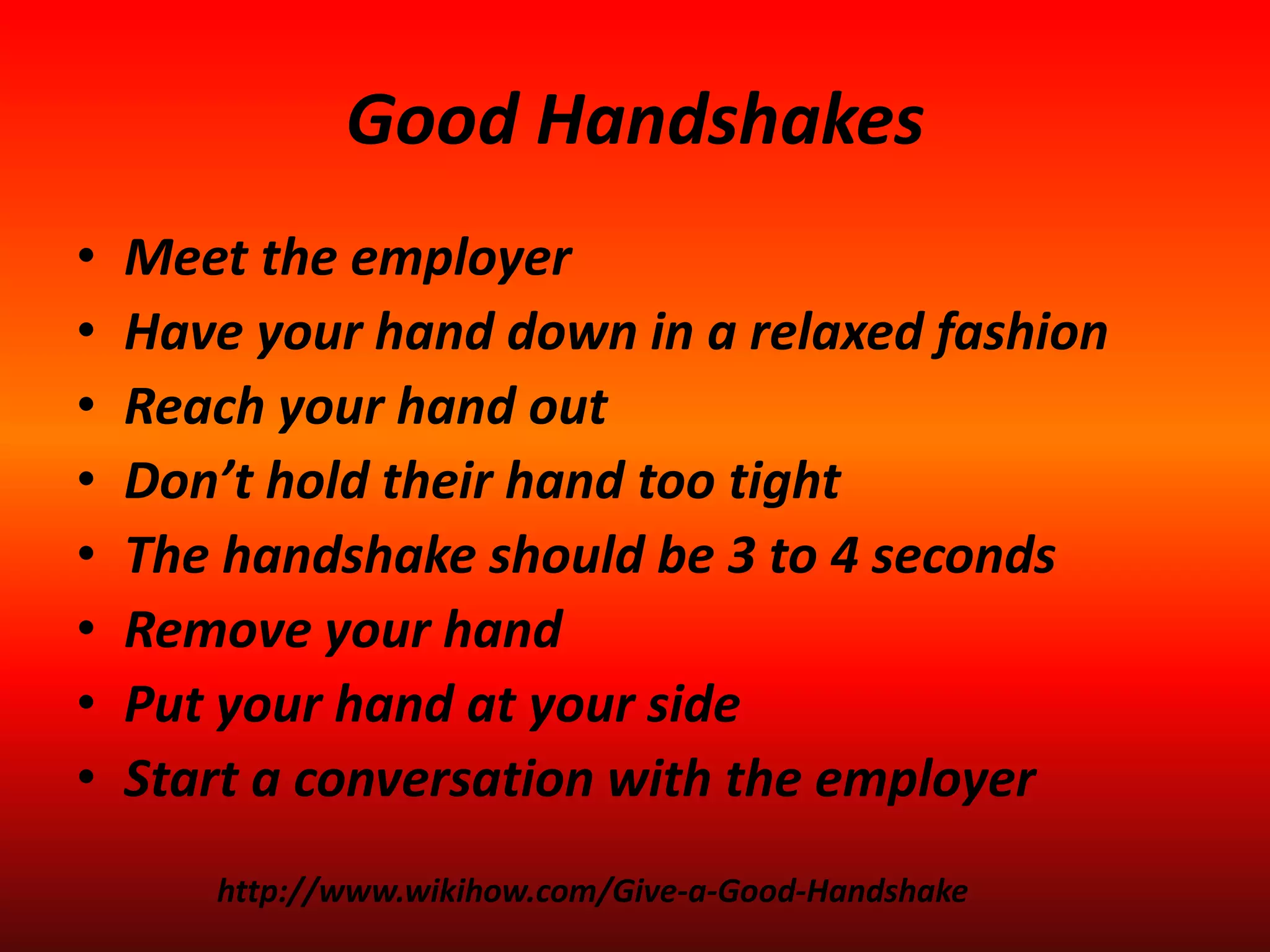 Handshake for job interview | PPTX