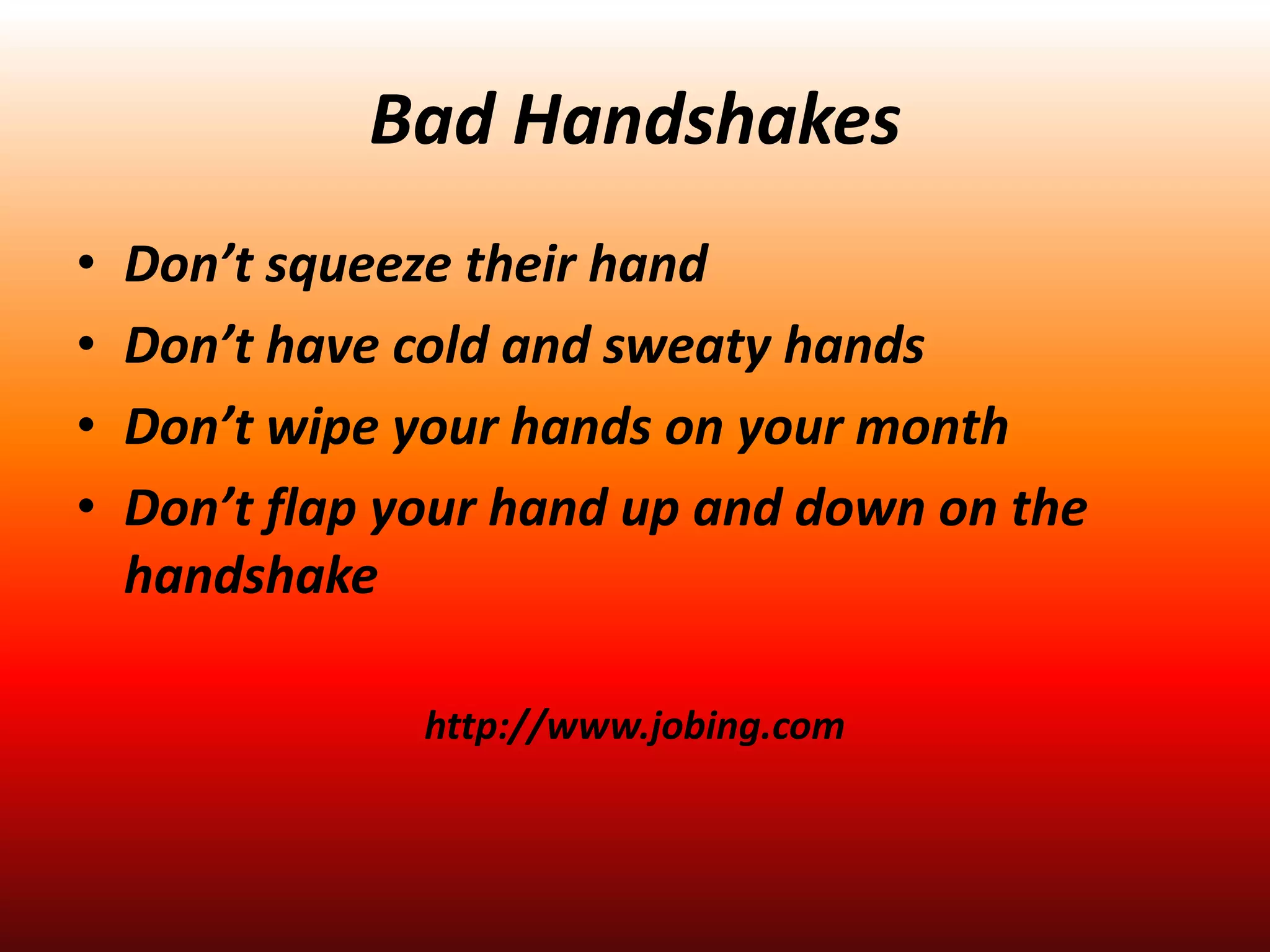 Handshake for job interview | PPTX